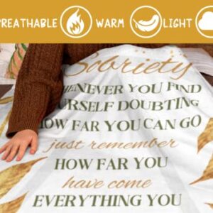 InnoBeta Sobriety Gifts for Women, AA Gifts Sobriety for Women - Whenever You Find Yourself Doubting, Sobriety Blanket, Sober Gifts for Women, Friends, Flannel Throw Blanket - 50"x 65"