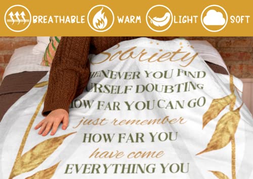 InnoBeta Sobriety Gifts for Women, AA Gifts Sobriety for Women - Whenever You Find Yourself Doubting, Sobriety Blanket, Sober Gifts for Women, Friends, Flannel Throw Blanket - 50"x 65"