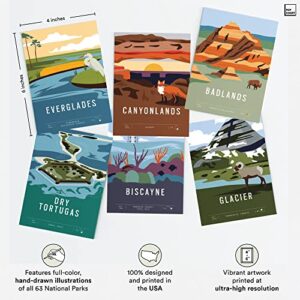 Pop Chart | National Parks Wall Collage Kit | 63 Pcs 4" x 6" Art Prints | Track Your Travels to Every US National Park With America the Beautiful Wall Decor | 100% Made in the USA