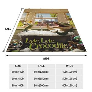 Crocodile Blanket Ultra-Soft for Couch Bed Warm 60"x50" Fleece Plush Throw Blanket Suitable for All Season