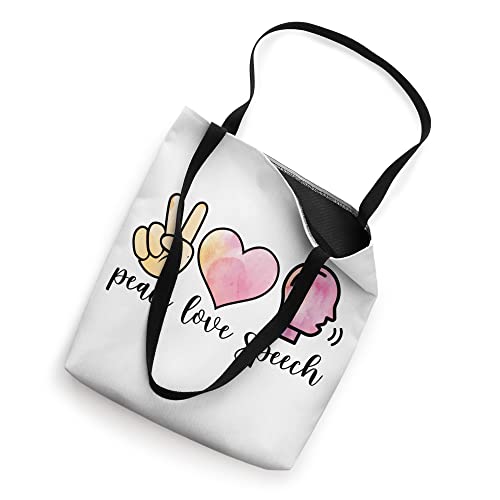 Peace Love Speech Therapy Speech Language Pathologist SLP Tote Bag