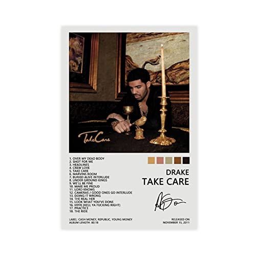 Drake Take Care Album Cover Poster Canvas Poster Wall Art Decor Print Picture Paintings for Living Room Bedroom Decoration Unframe 16x24inch(40x60cm)