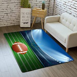 football field runner rug front door doormat small football rug green carpet sport washable floor mat 2’x4′