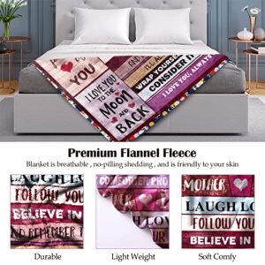 Valentines Day Gifts for Mom, Blanket for Mom Gifts, Mom Birthday Gifts, Presents for Mom from Son, Best Mom Ever Blanket, Super Soft Flannel Throw Blanket 60" × 50" (Purple)