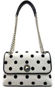 kate spade natalia embroidered dot medium flap shoulder bag (cream multi)