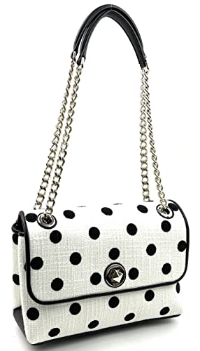 Kate Spade Natalia Embroidered Dot Medium Flap Shoulder Bag (Cream multi)