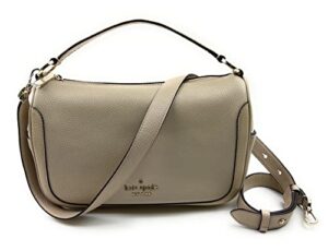 kate spade smoosh top zip satchel crossbody pebbled leather (light sand)