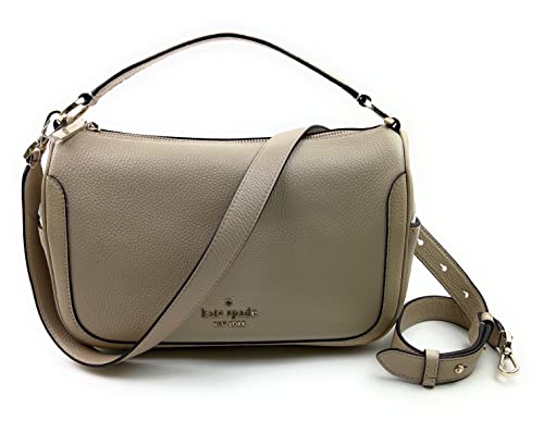 Kate Spade Smoosh Top Zip Satchel Crossbody Pebbled Leather (Light Sand)