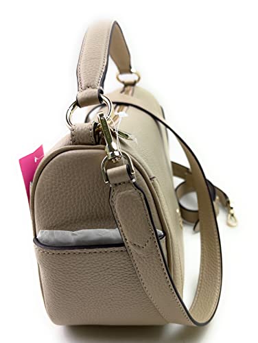 Kate Spade Smoosh Top Zip Satchel Crossbody Pebbled Leather (Light Sand)