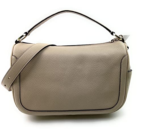 Kate Spade Smoosh Top Zip Satchel Crossbody Pebbled Leather (Light Sand)