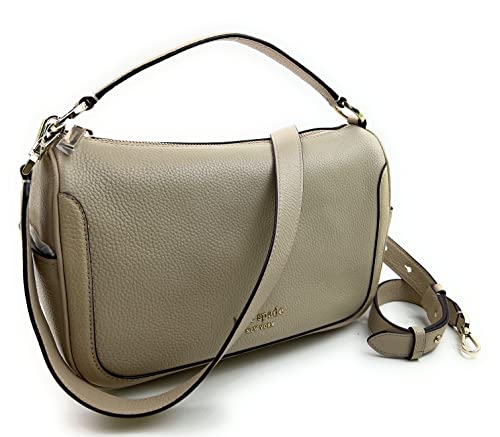 Kate Spade Smoosh Top Zip Satchel Crossbody Pebbled Leather (Light Sand)