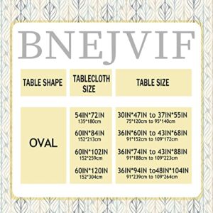 Bnejvif Oval Tablecloth, Modern Geometric Oval Tablecloth, Striped Tablecloth Indoor/Outdoor Waterproof Wrinkle Free Durable Oval Tablecloth for Oval Tables 54 X 72 Inch