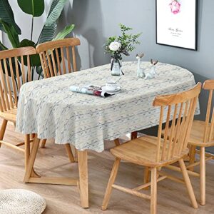 Bnejvif Oval Tablecloth, Modern Geometric Oval Tablecloth, Striped Tablecloth Indoor/Outdoor Waterproof Wrinkle Free Durable Oval Tablecloth for Oval Tables 54 X 72 Inch