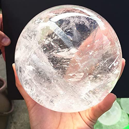 RALDMOV Natural Clear Quartz Crystal Ball,White Crystal Sphere Healing Crystal Ball Home Decor Prosperous Love Invite Wealth + Pedestal