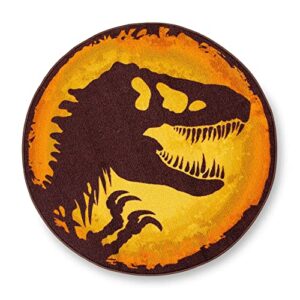 ukonic jurassic world logo 39-inch round area rug