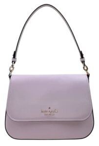 kate spade new york staci saffiano leather flap shoulder bag (lilac moon)