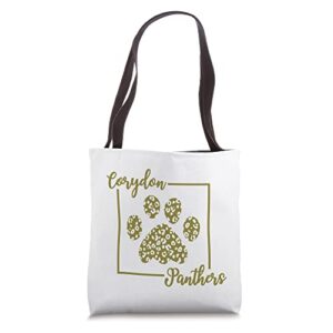 as tees corydon central panthers cheetah paw print tote bag