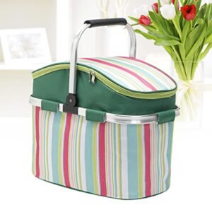 LIOOBO 26l Large Picnic Basket: Camping Grocery Bags, Insulated Baskets, Portable Picnic Basket, Canvas Leak-Proof Travel Cooler Tote 1pc