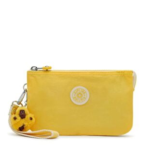 kipling women’s creativity extra large wristlet, versatile cosmetics kit, lightweight nylon travel organizer, sunflower yellow