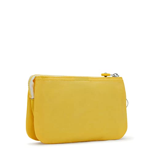 Kipling Women’s Creativity Extra Large Wristlet, Versatile Cosmetics Kit, Lightweight Nylon Travel Organizer, Sunflower Yellow