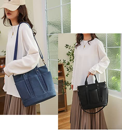 Tote Bag Women Cute Hobo Bag Satchel Bag Shoulder Bag Crossbody Bags Multiple Pockets Canvas Tote Handbag 2023