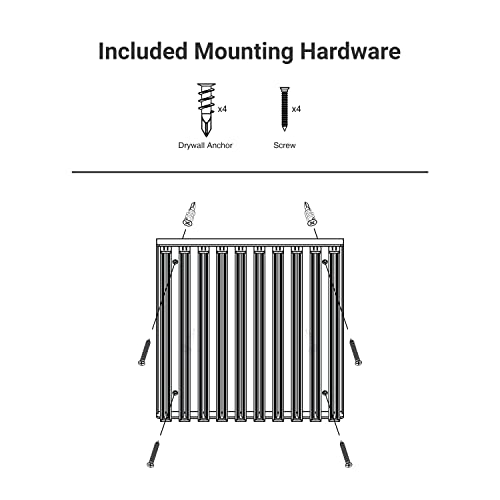 Koss Record Wall Rack, Vinyl Holder for Storage and Display, Expandable and Configurable to Fit Your Space, Black