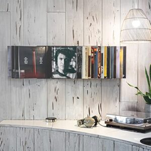 Koss Record Wall Rack, Vinyl Holder for Storage and Display, Expandable and Configurable to Fit Your Space, Black