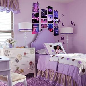 BEISHIDA Room Decor Aesthetic,Charm Purple Pastel Wall Collage Kit Aesthetic Poster Aesthetic Wall Decor for Bedroom Purple Theme Pictures Bedroom Decor for Teen Girls Aesthetic Collage Kit 50pcs