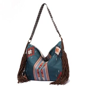 emprier women’s vintage canvas hobo handbags tassel tote purses large capacity shoulder bag ethnic travel handbags