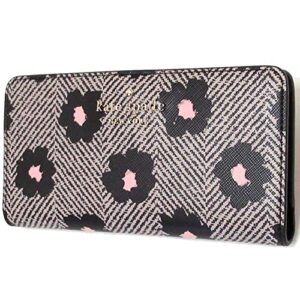 kate spade ny staci large slim bifold wallet – herringbone black multi