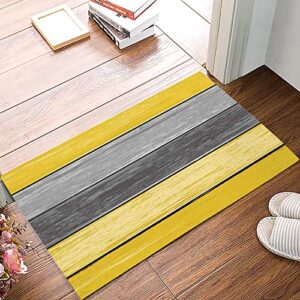 ltaethc vintage rustic old wooden board door mat, yellow gray bedroom decor floor mats, absorbent rugs for living room non-slip bathroom rugs home decor kitchen mat area rug – 18″ x 30″