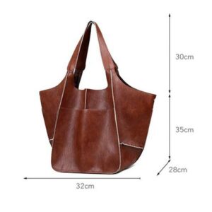 LXMISSX 2023 New Ladies Leather Satchel Tote Bag | Casual Soft Large Capacity Tote Women Handbags,Pu Leather Shoulder Bag (coffee)