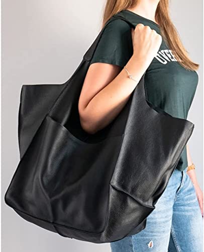 LXMISSX 2023 New Ladies Leather Satchel Tote Bag | Casual Soft Large Capacity Tote Women Handbags,Pu Leather Shoulder Bag (coffee)