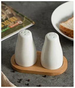 salt and pepper shakers set with a bamboo tray ceramic salt shaker white salt and pepper shaker simplicity salt and pepper set