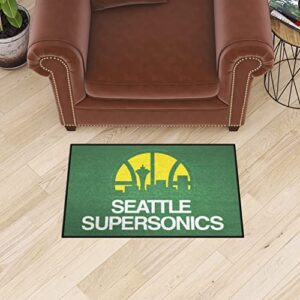 FANMATS 35401 NBA Retro Seattle Supersonics Starter Mat Accent Rug - 19in. x 30in.