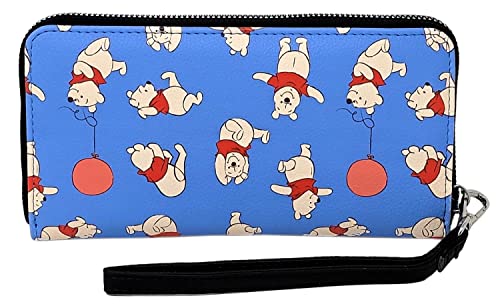 Disney Wallet Wristlet Zip Clutch Faux Leather (Winnie the Pooh Blue)