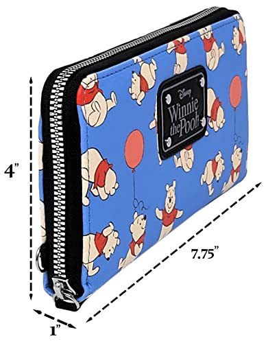 Disney Wallet Wristlet Zip Clutch Faux Leather (Winnie the Pooh Blue)