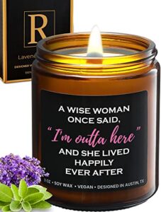 funny retirement/divorce candle, cool retirement gifts for women, divorce gifts for women, best retirement gifts for women, farewell gifts for colleagues coworker teacher, happy retirement gifts ideas