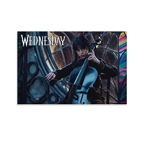 Czing Poster Addams Jenna Ortega's Wednesday Poster Decorative Painting Canvas Wall Art Living Room Posters Bedroom Painting 12x18inch(30x45cm)