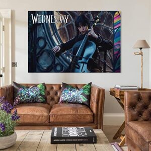 Czing Poster Addams Jenna Ortega's Wednesday Poster Decorative Painting Canvas Wall Art Living Room Posters Bedroom Painting 12x18inch(30x45cm)