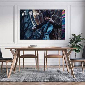 Czing Poster Addams Jenna Ortega's Wednesday Poster Decorative Painting Canvas Wall Art Living Room Posters Bedroom Painting 12x18inch(30x45cm)