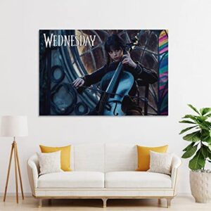 Czing Poster Addams Jenna Ortega's Wednesday Poster Decorative Painting Canvas Wall Art Living Room Posters Bedroom Painting 12x18inch(30x45cm)