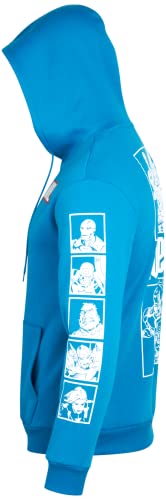 Marvel Men’s Avengers Fleece Hoodie Sweatshirt – Retro Iron Man, Hulk, Captain America, Thor, Spider-Man, Size Large, Marvel Blue