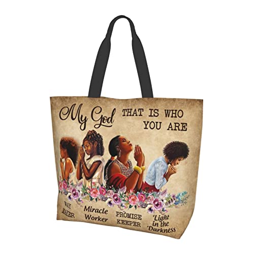 Dvczelo Tote Bag For Women African American Tote Bag Black Girl Handbag Afro Women Fashion Shoulder Bags For School Work