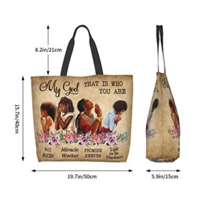 Dvczelo Tote Bag For Women African American Tote Bag Black Girl Handbag Afro Women Fashion Shoulder Bags For School Work