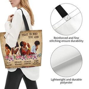 Dvczelo Tote Bag For Women African American Tote Bag Black Girl Handbag Afro Women Fashion Shoulder Bags For School Work