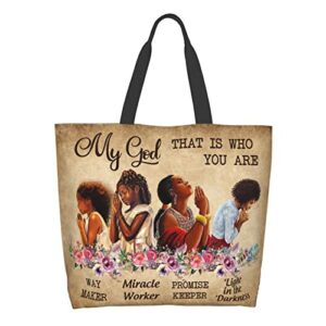 Dvczelo Tote Bag For Women African American Tote Bag Black Girl Handbag Afro Women Fashion Shoulder Bags For School Work