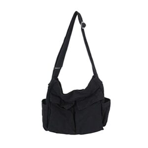 elolicu large capacity hobo crossbody bag, canvas messenger crossbody bag travel shoulder bag casual shoulder tote bag