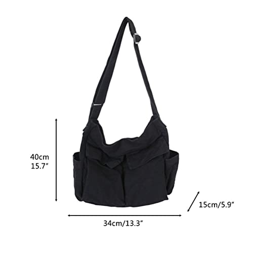 Elolicu Large Capacity Hobo Crossbody Bag, Canvas Messenger Crossbody Bag Travel Shoulder Bag Casual Shoulder Tote Bag