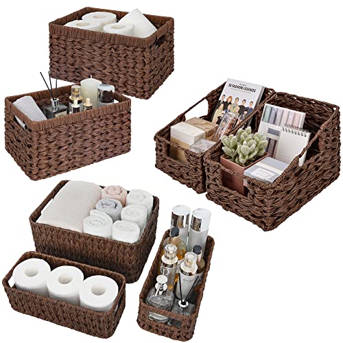 GRANNY SAYS Bundle of 3 Sets Wicker Storage Baskets for Organizing